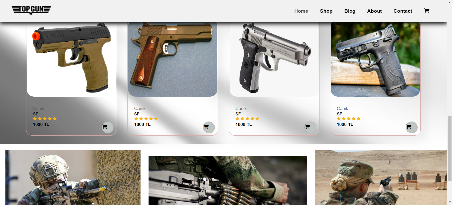 GitHub - tubaknr/Shopping-Website-Gun: A very basic shopping website with pistol gun theme.