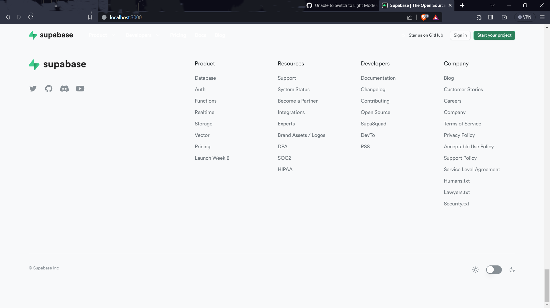Unable to Switch to Light Mode without Login. · Issue #16560 · supabase/supabase · GitHub