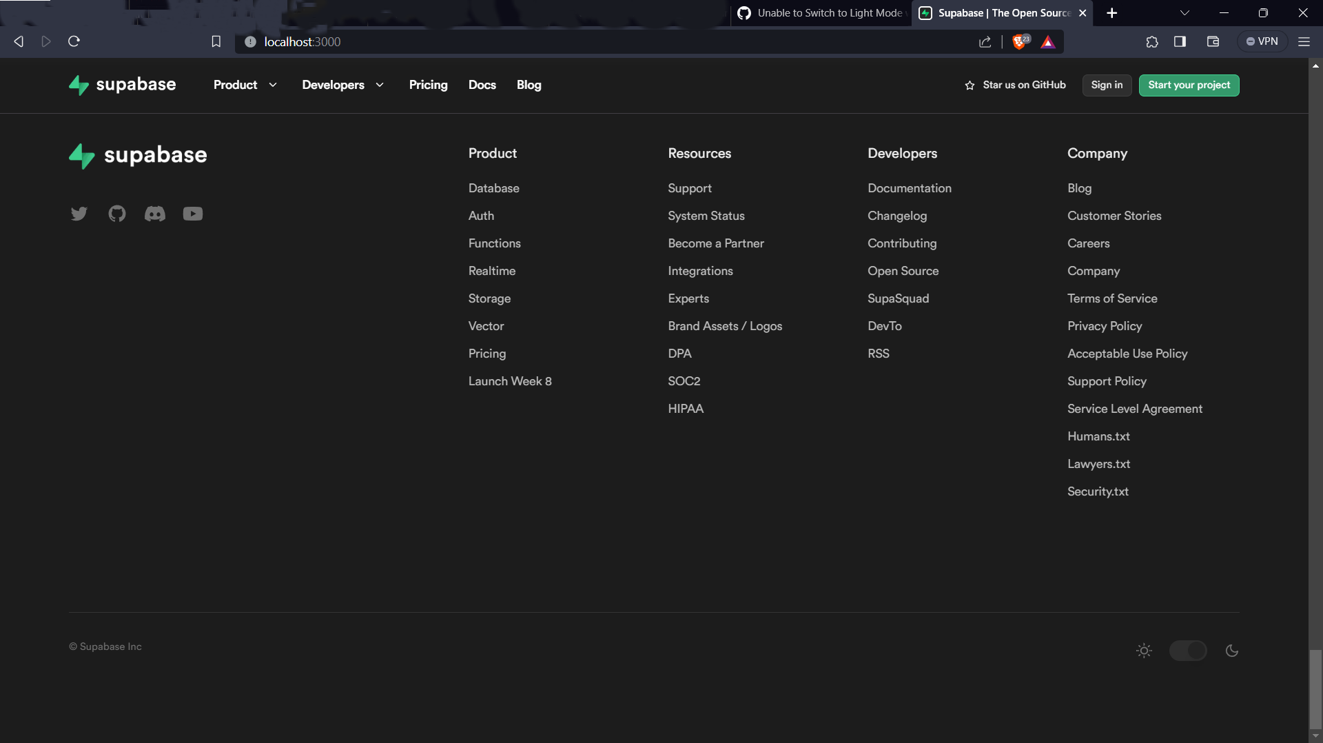 Unable to Switch to Light Mode without Login. · Issue #16560 · supabase/supabase · GitHub