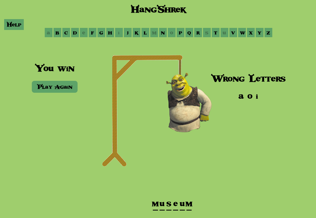 GitHub - morag11/hangShrek: A hangman game featuring Shrek.
