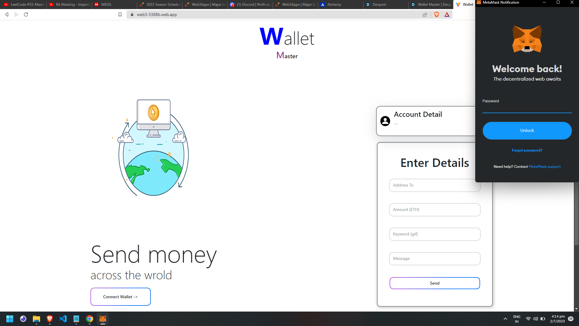 GitHub - Infinite-Null/Wallet-Master: Web3 WebApp using which user can send transection through ...