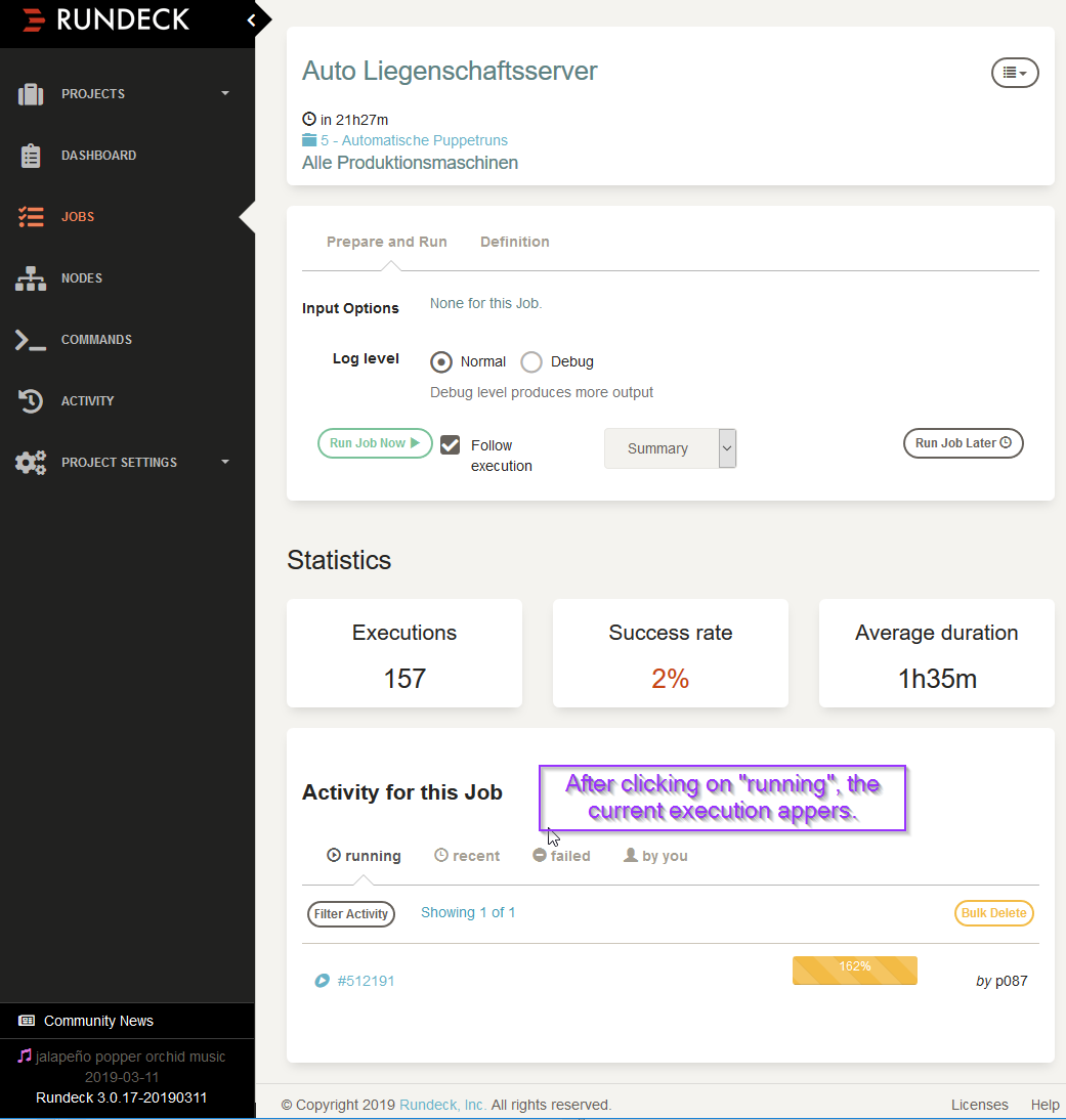 Running Tab of Job shows nothing initially · Issue #4674 · rundeck/rundeck · GitHub