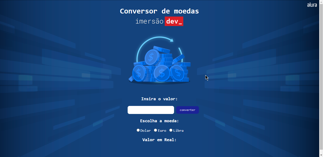 GitHub - Melo-Luisa/Conversor_de_moedas: Imersão Alura Dev 6 - 1ª aula