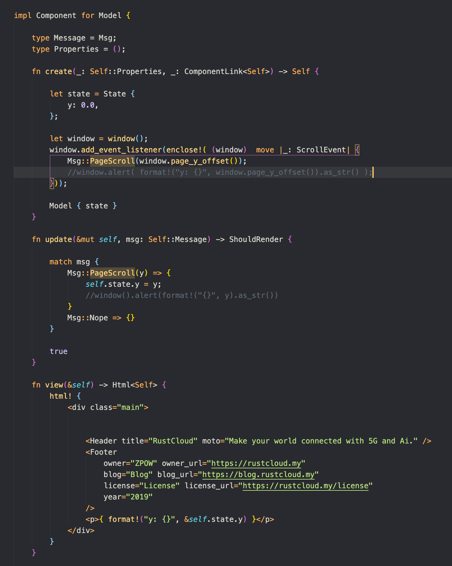 How To Get Scroll Position · Issue 766 · Yewstack Yew · Github