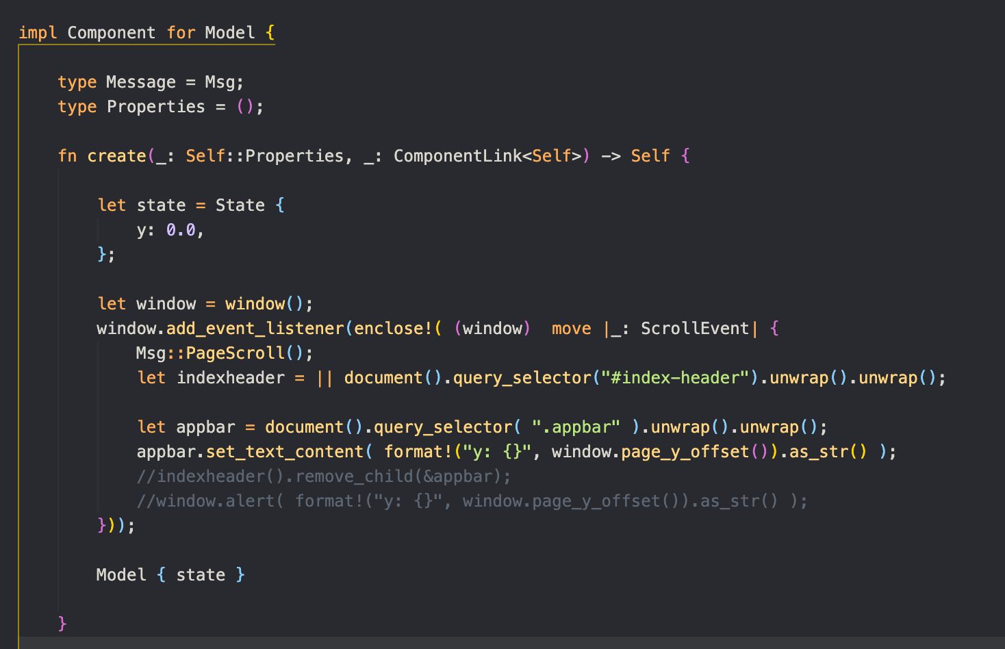 How To Get Scroll Position · Issue 766 · Yewstack Yew · Github