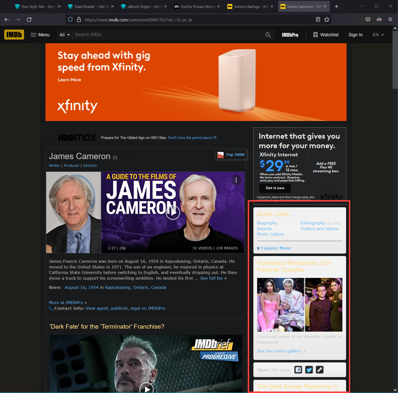 [Broken Website] IMDB some headers and most sidebar items · Issue #8157 ...