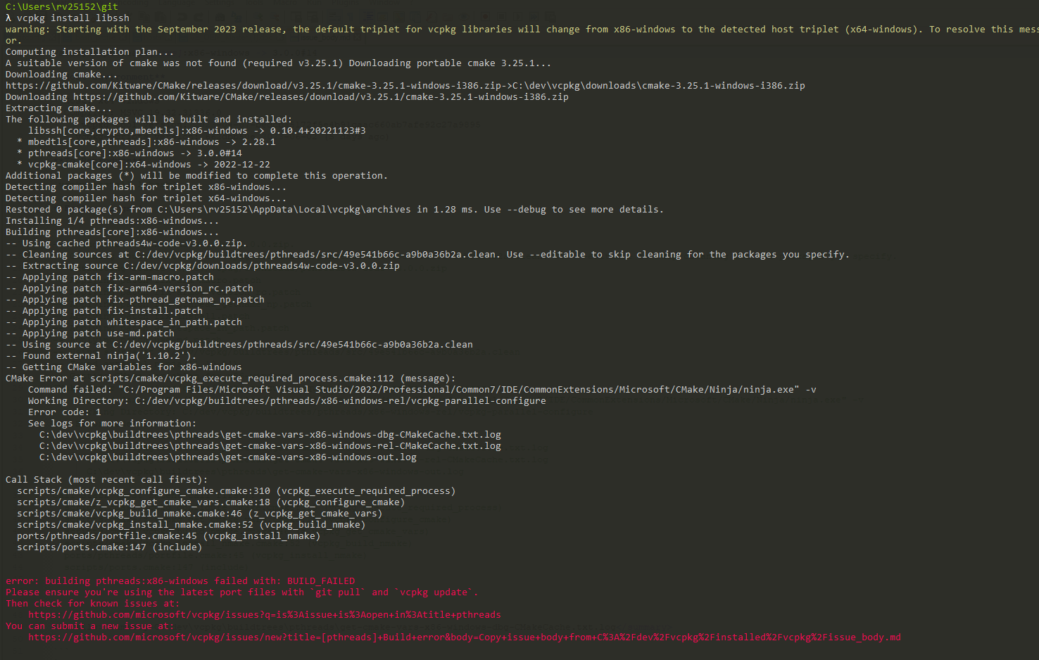 [pthreads] Build error · Issue #31837 · microsoft/vcpkg · GitHub