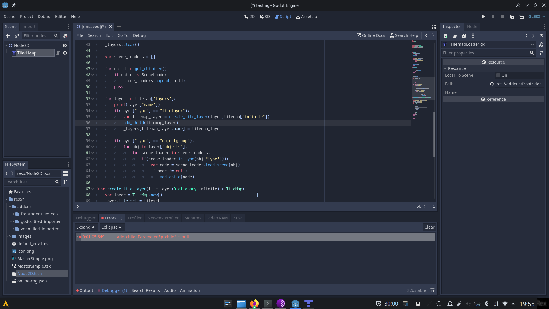 probably a bug · Issue #1 · Frontrider/Godot-Tiled-Tools · GitHub
