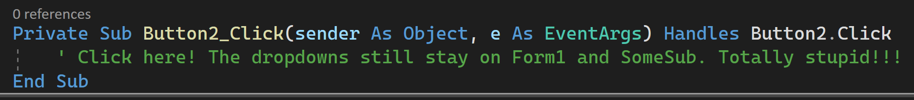 Codelens doesnt count event handlers as references in VB · Issue #46214 · dotnet/roslyn · GitHub