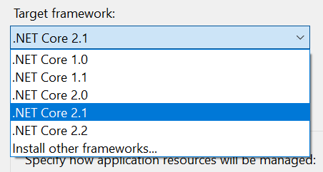 Only appeared the first time .Net Core 2.2 Preview create netcoreapp2.2 targeting apps by ...