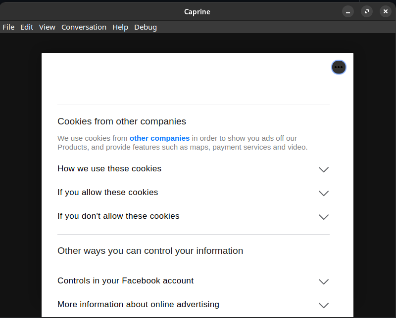 can't get past first cookies acceptance · Issue #2030 · sindresorhus/caprine · GitHub