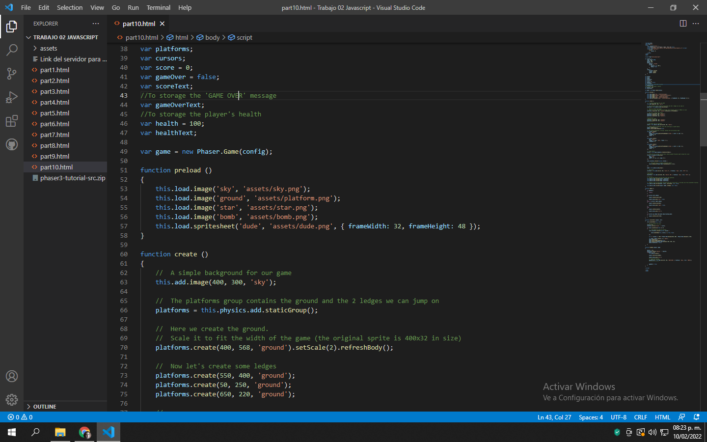 GitHub - AbrahamPP2000/Juego-Phaser-Javascript-Trabajo-02: Pequeño ...