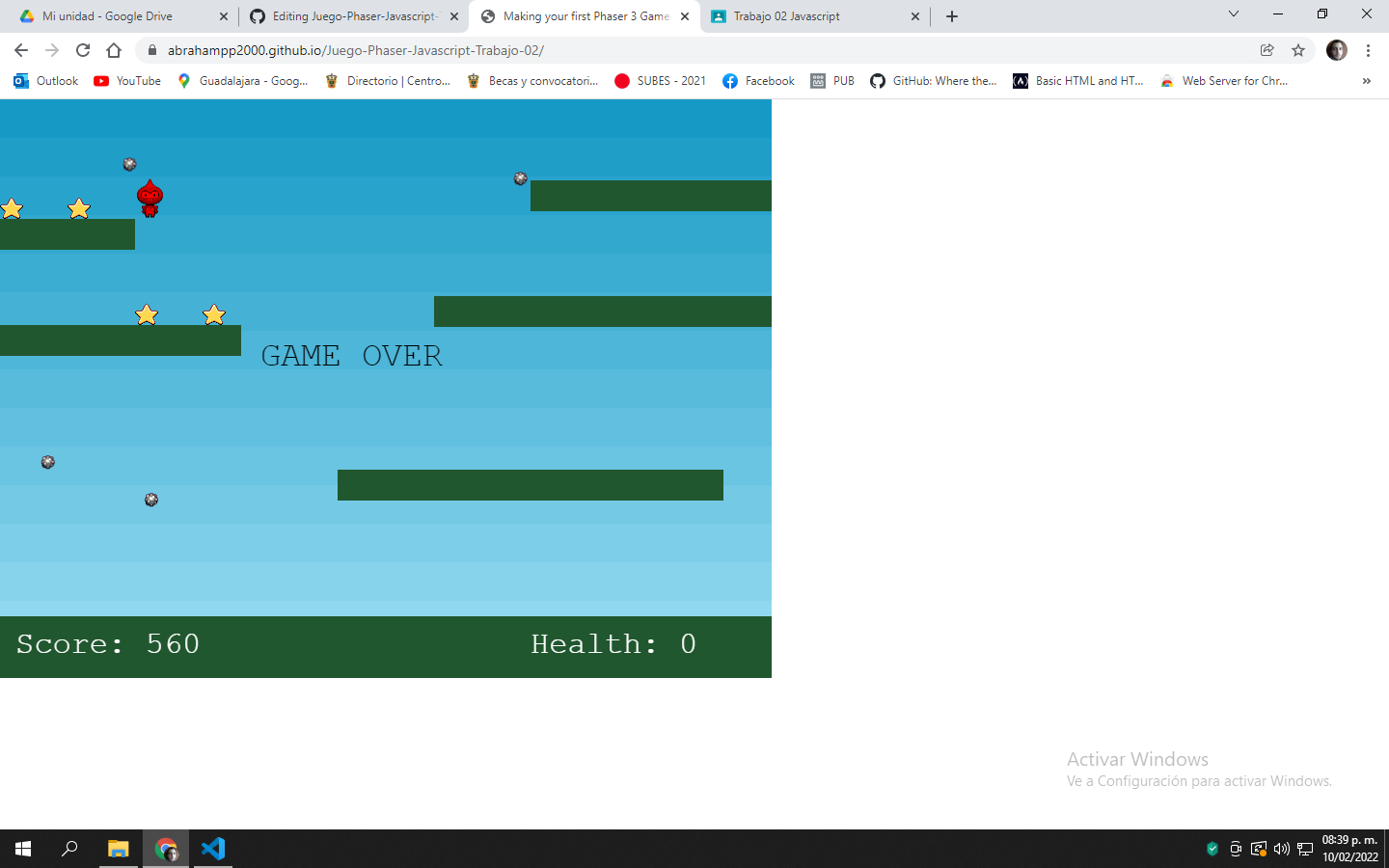GitHub - AbrahamPP2000/Juego-Phaser-Javascript-Trabajo-02: Pequeño ...