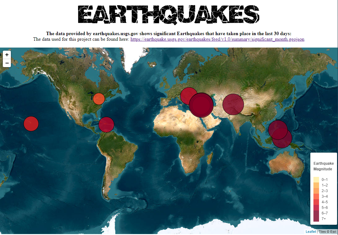 GitHub - stbere/leaflet-challenge: Leaflet Map showing the strongest earthquakes within the last ...