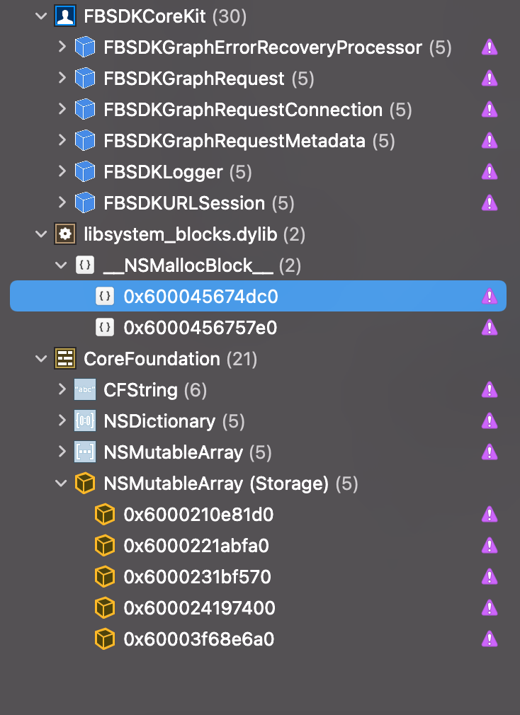 Fbsdkcorekit Causes Memory Leak · Issue 1292 · Facebookfacebook Ios Sdk · Github