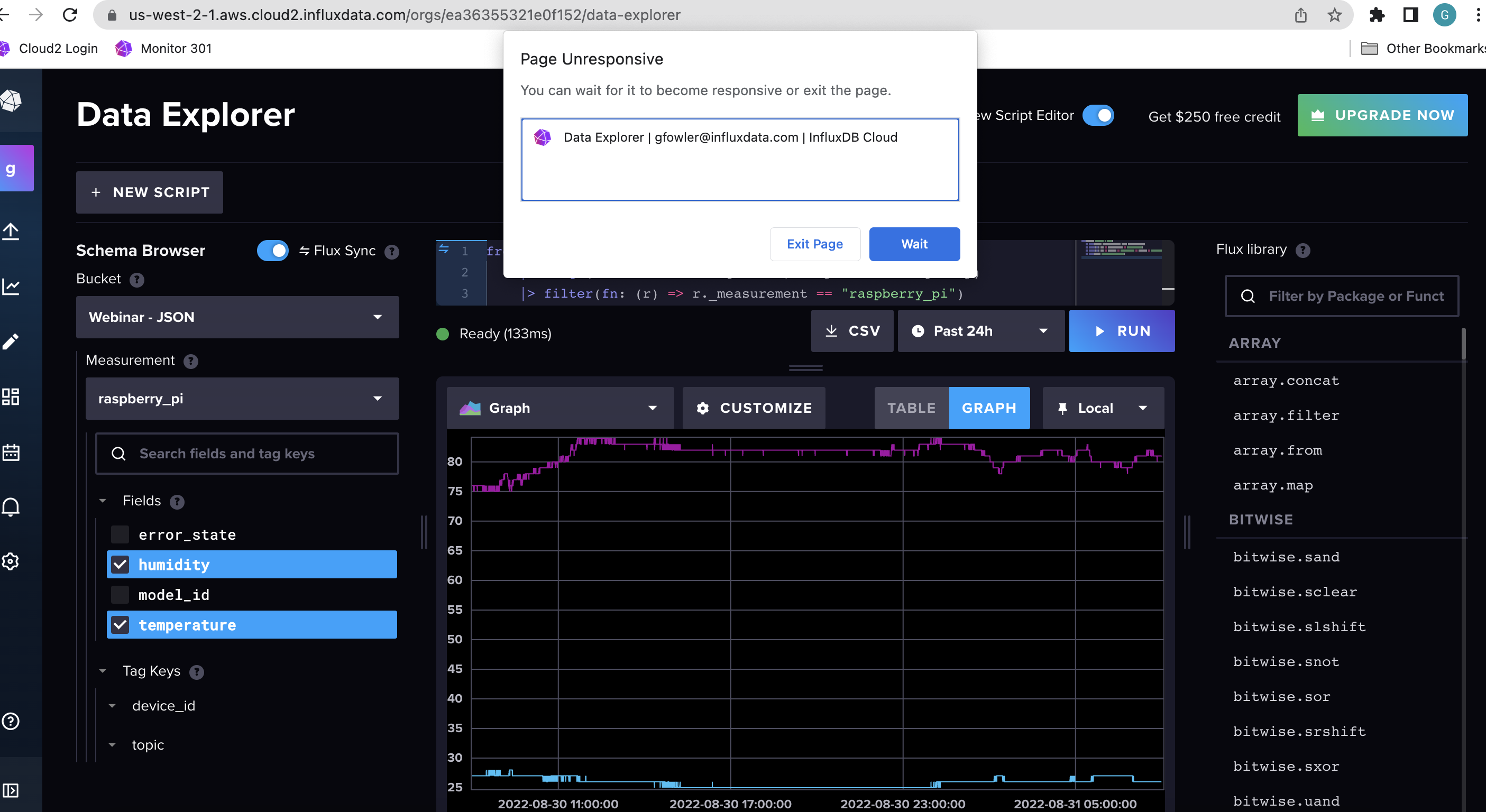 Script Editor Quickly Goes Unresponsive With Any Large Dataset · Issue 5608 · Influxdataui 6491