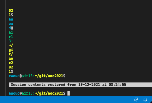 Terminal side panel is restored with a small number of rows (as it it's ...