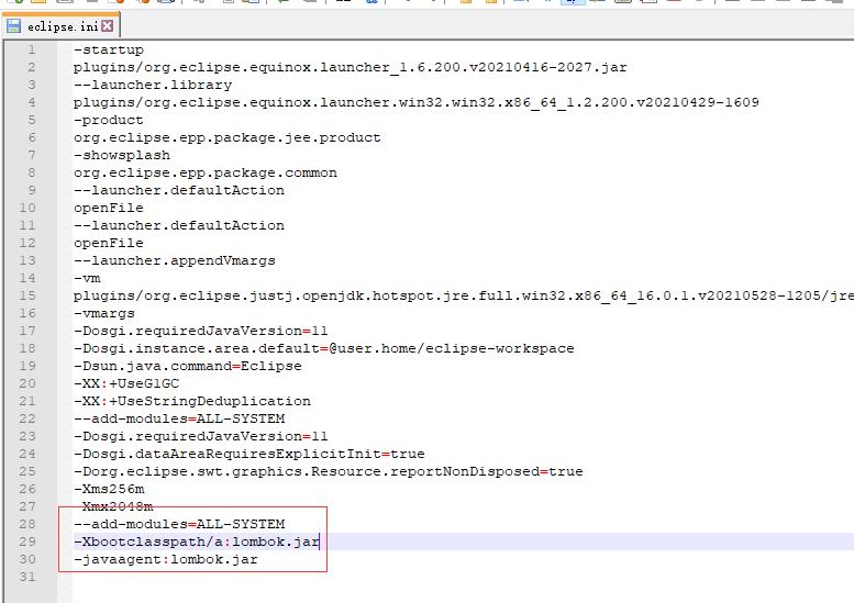 [BUG] Eclipse 2021-06 can't integrate lombook · Issue #2894 · projectlombok/lombok · GitHub