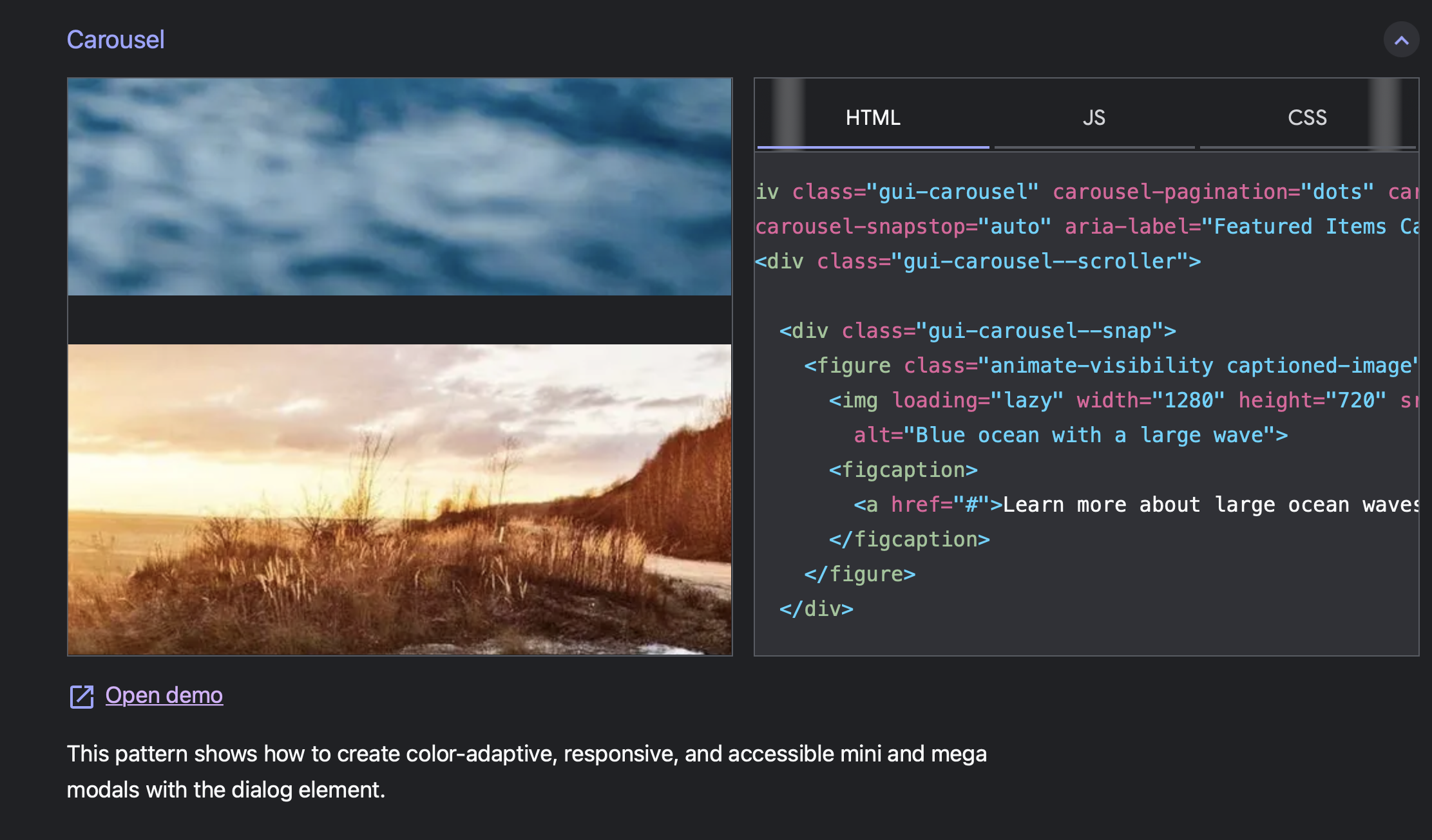 Carousel on the Component Patterns page does not function as a carousel · Issue #9545 ...