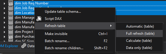 Table refresh operations limited when selecting calculated tables · Issue #487 · TabularEditor ...