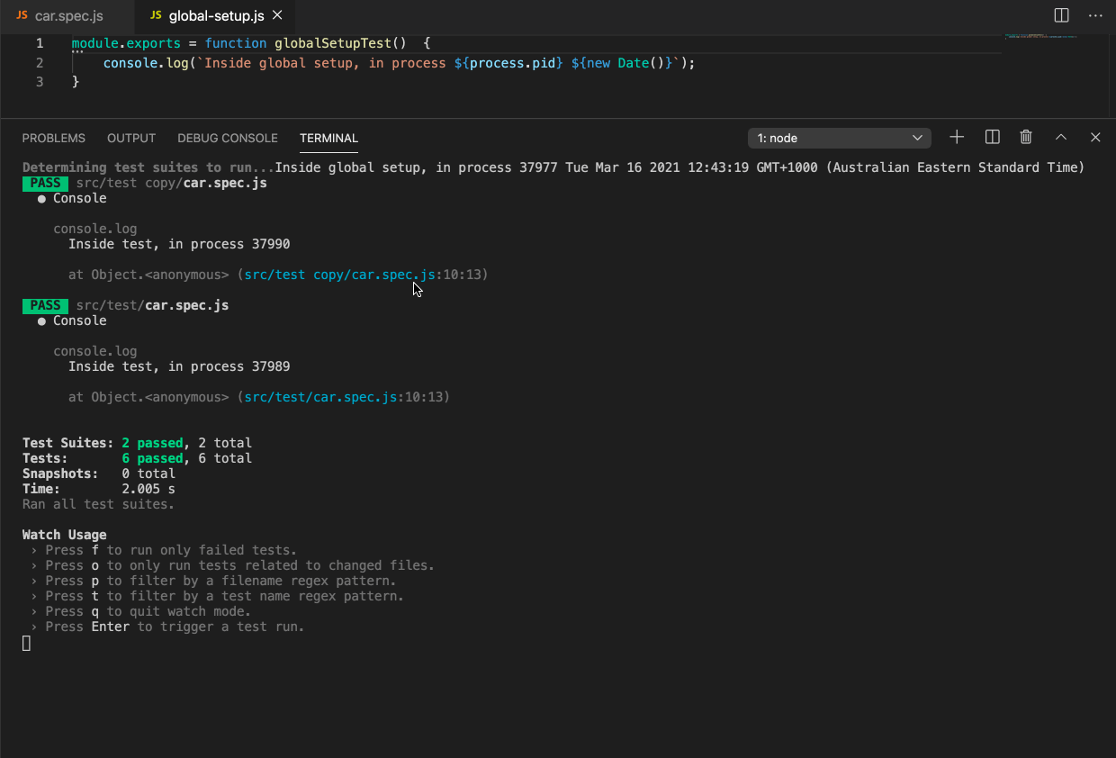Jest Globalsetup Not Working Per Process · Issue 2660 · Wallabyjspublic · Github 