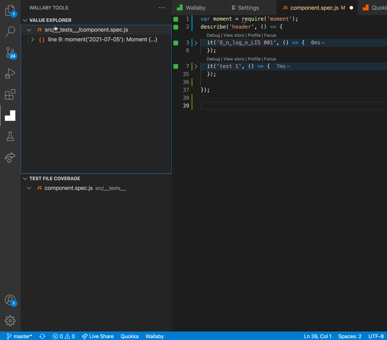 Wallaby value explorer is appearing in the incorrect activity bar menu ...