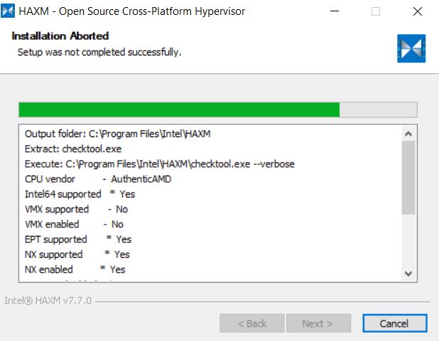 Installation aborted · Issue #437 · intel/haxm · GitHub