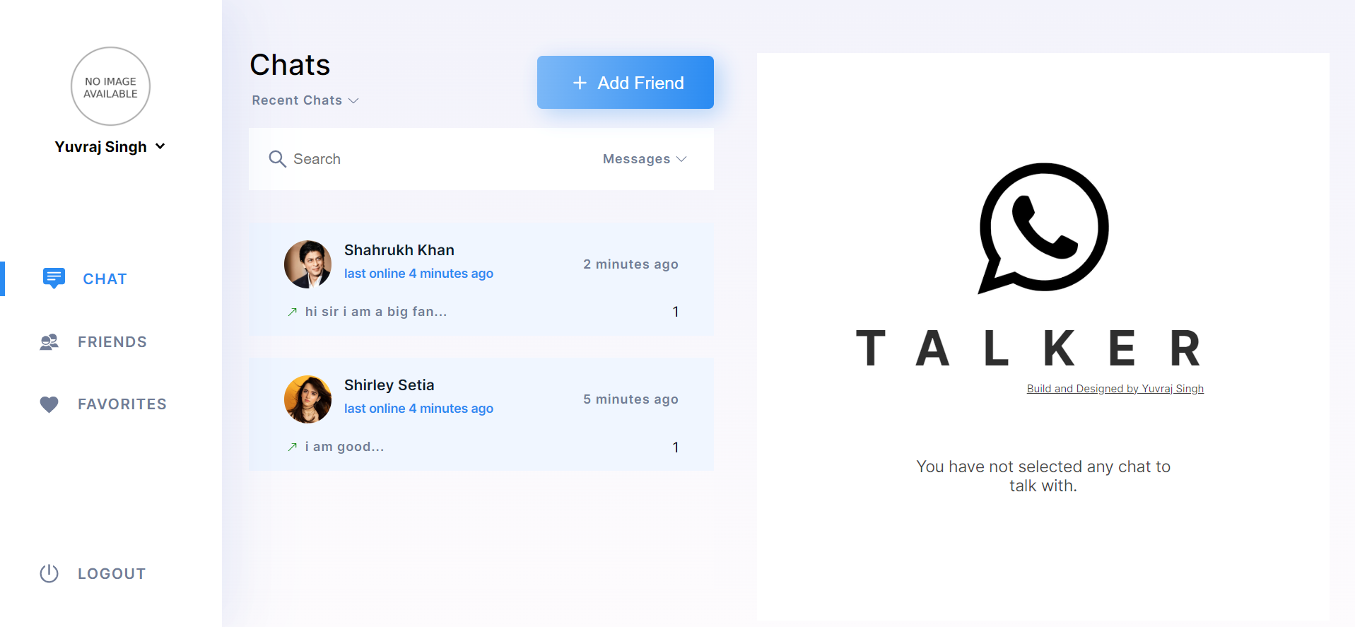 GitHub - SinghYuvraj0506/Talker---A-Modern-Chatting-App: Talker is a chatting app based on MERN ...