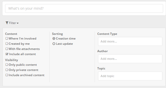 Profile: Introduce filter for profile only contents · Issue #3995 · humhub/humhub · GitHub