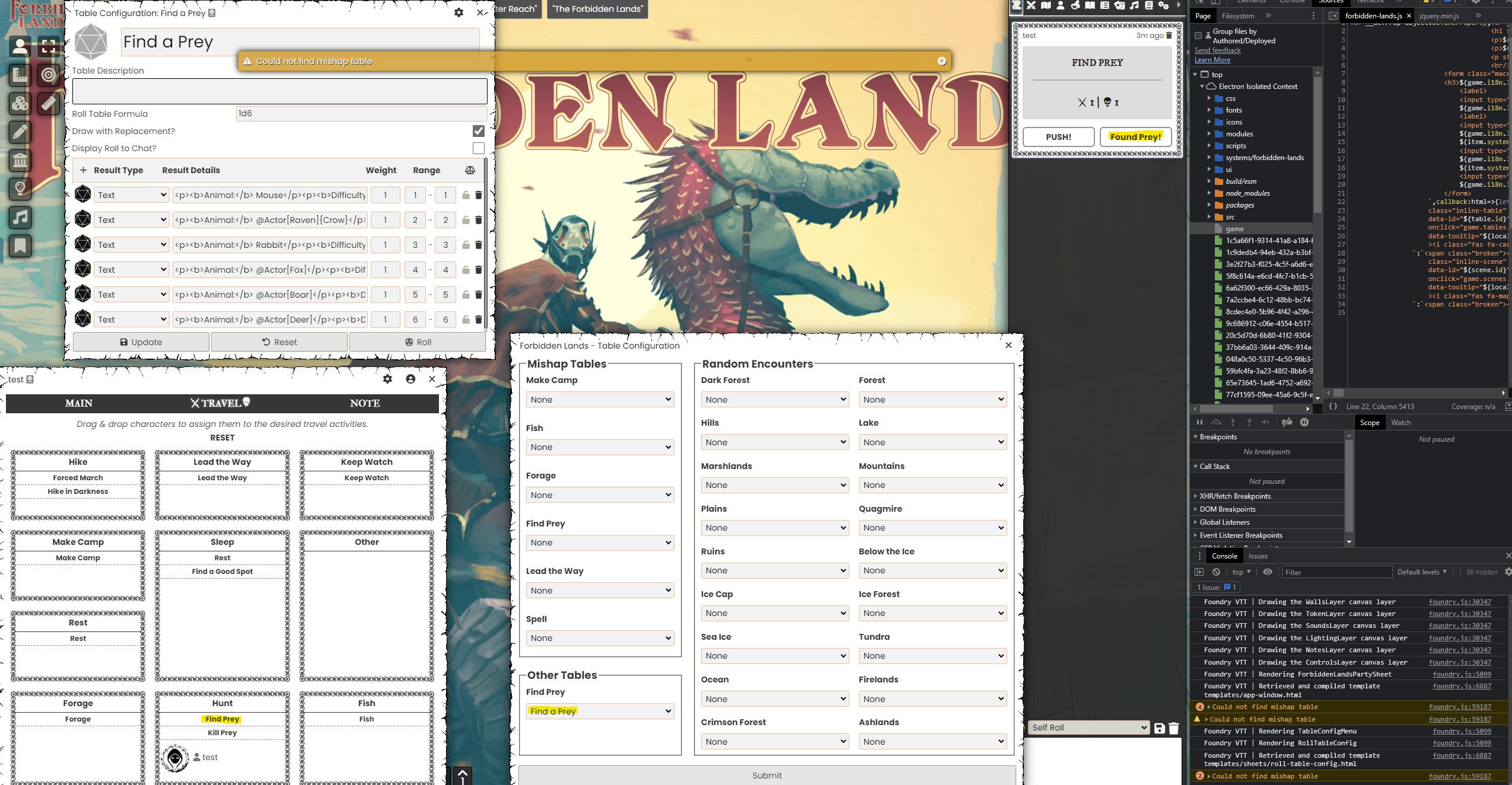 "Other table" on the party sheet table configuration doesn't work · Issue #310 · fvtt-fria-ligan ...