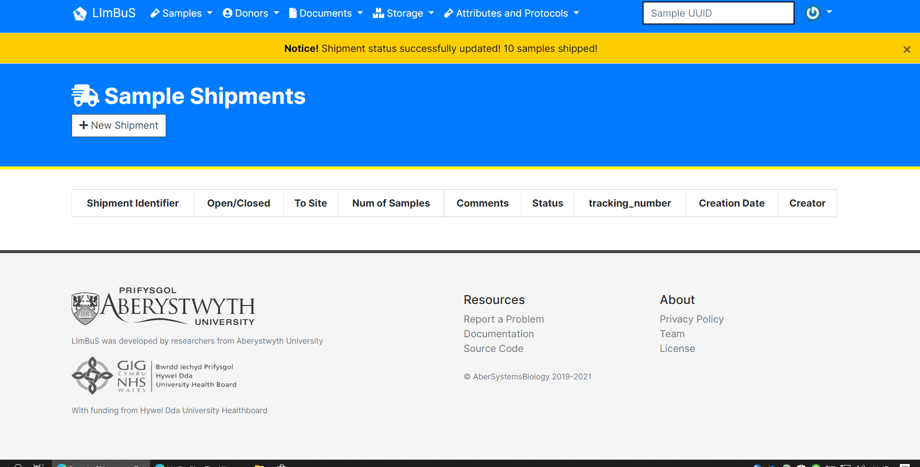 Navigating back to sample shipments page after updating status · Issue ...