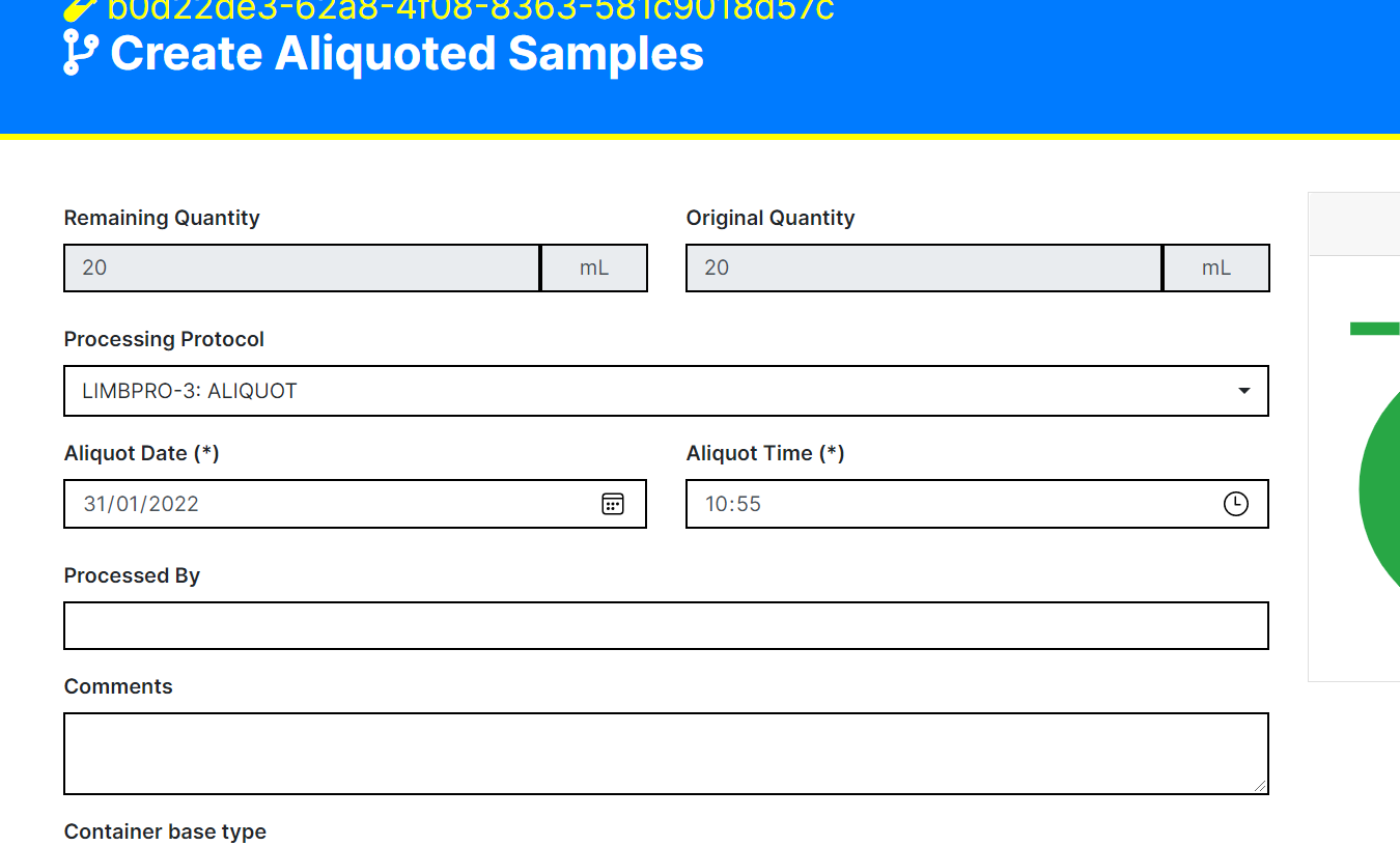 Make 'processed by' compulsory in aliquot · Issue #146 · AberystwythSystemsBiology/limbus · GitHub