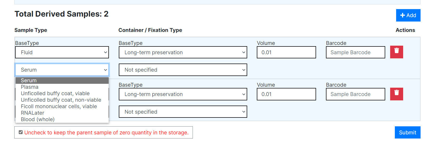 Add volume into quantity for aluquots/derivative · Issue #182 ...