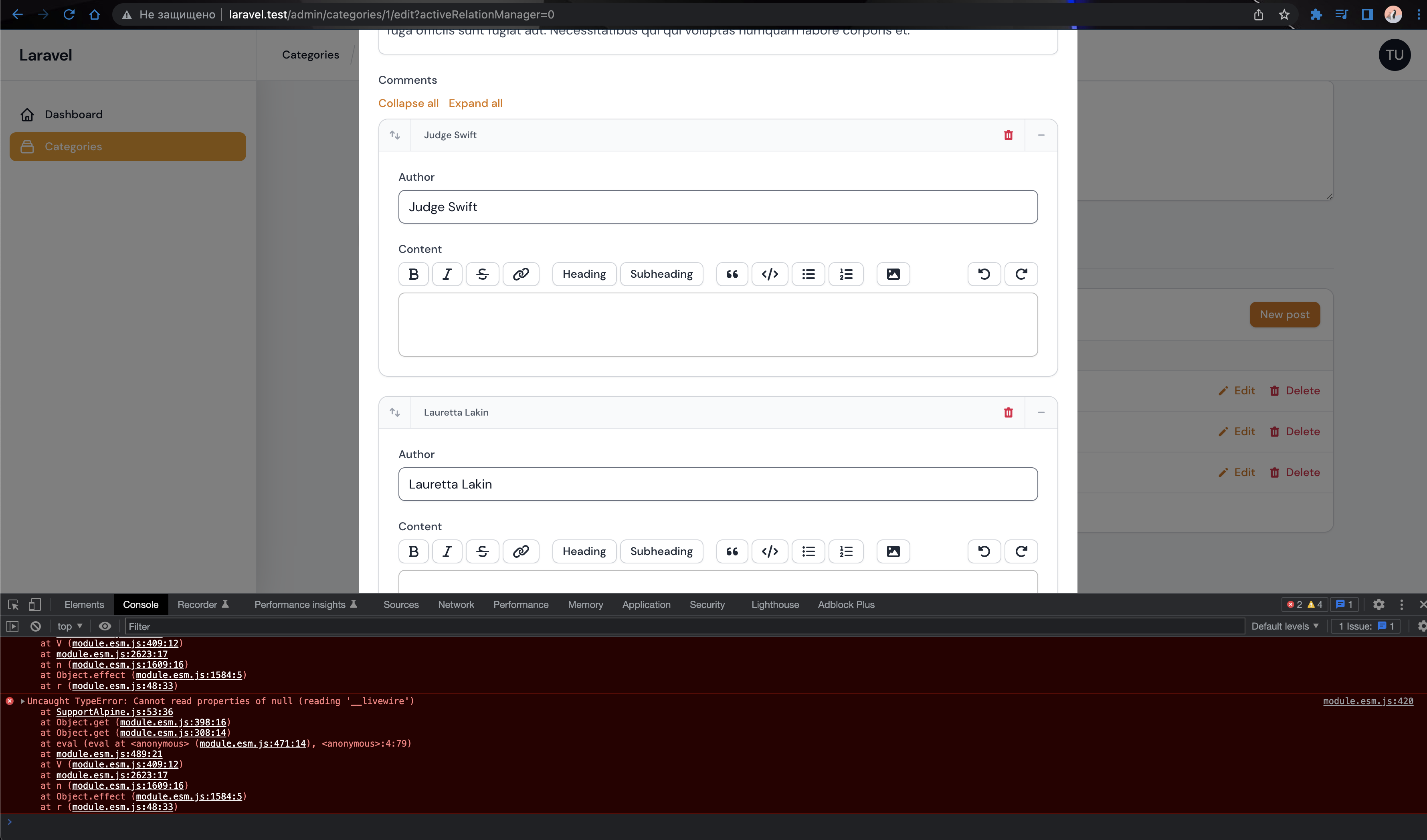 Collapsing/expanding of repeater items are broken in relation manager ...