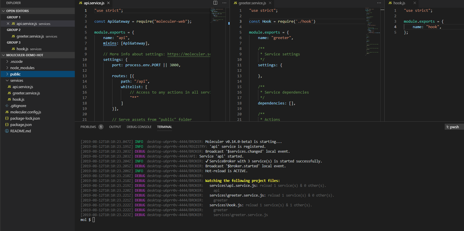 Hot-Reload not working without Runner · Issue #580 · moleculerjs/moleculer · GitHub
