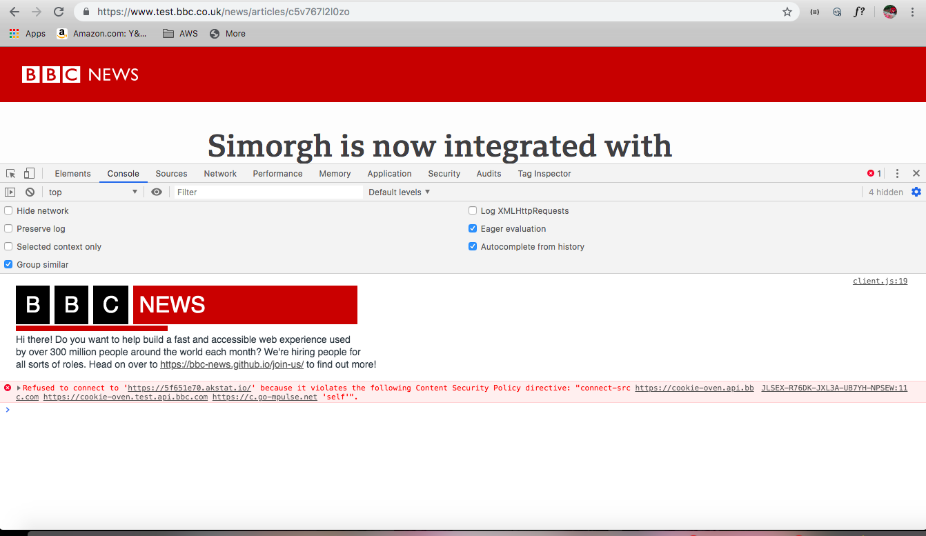Content Security Policy blocking mPulse beacon · Issue #1857 · bbc/simorgh · GitHub