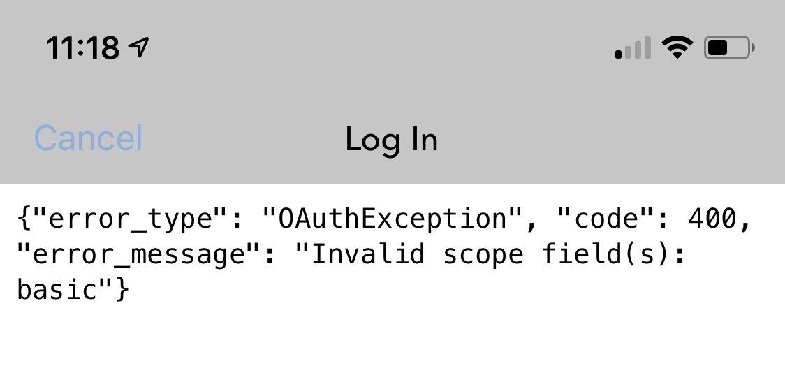 Instagram auth failure in Sunlit · Issue #178 · microdotblog/issues · GitHub