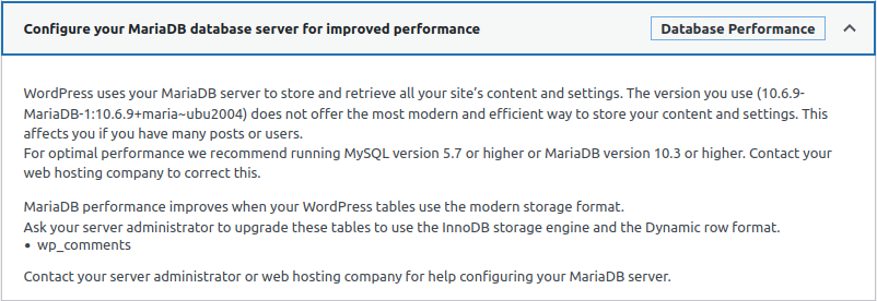 Module Proposal: Database Performance Health Checks · Issue #475 · WordPress/performance · GitHub