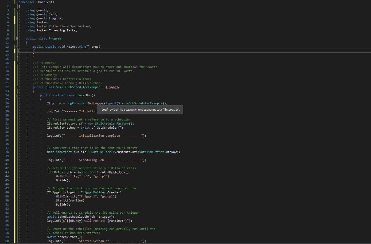 Incorrect examples · Issue #742 · quartznet/quartznet · GitHub