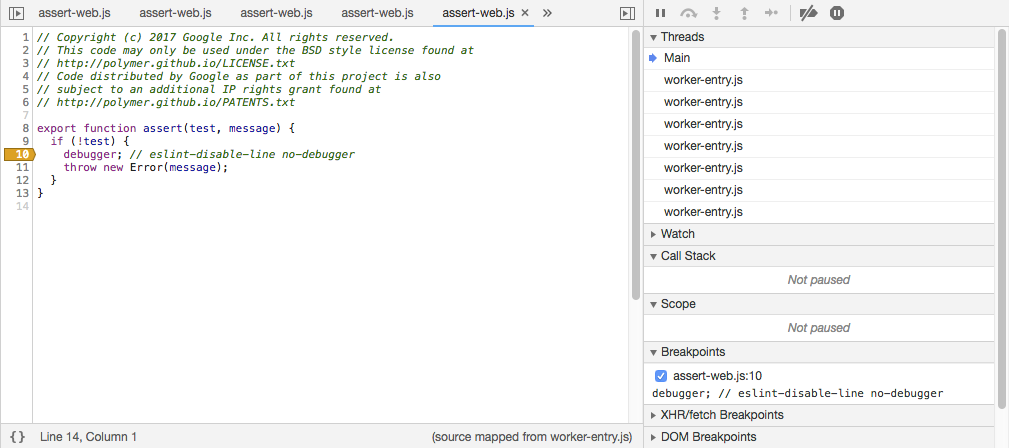 Common Errors Triggering Assert `debugger` · Issue 2149 · Polymerlabs 