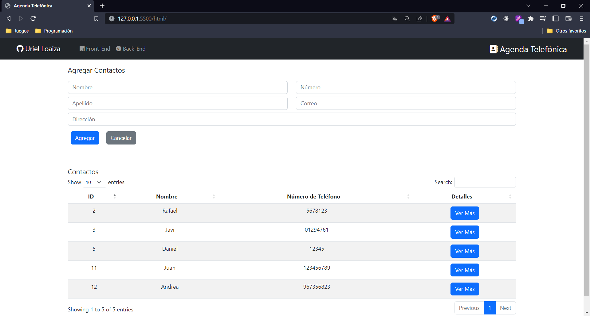 GitHub - UriLP/agenda_telefonica: Web desarrollada con HTML, JS y ...