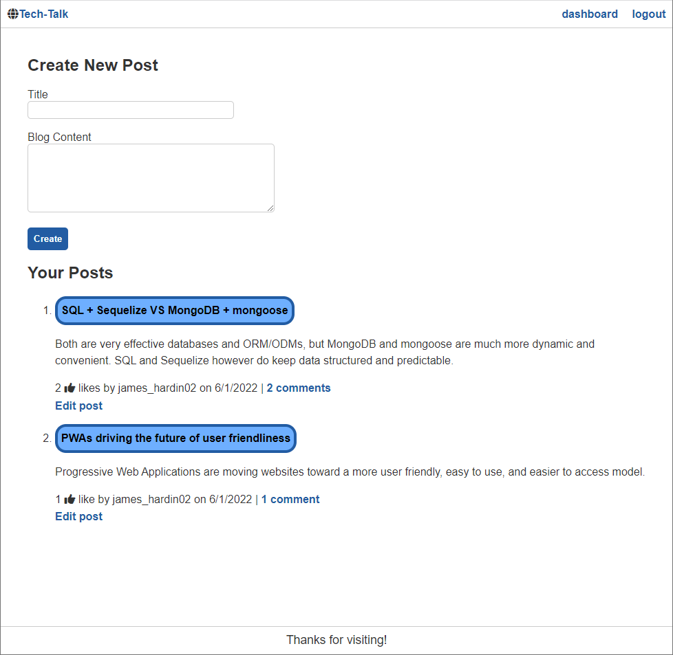GitHub - JamesHardin02/tech-talk: A blog site to talk about technology