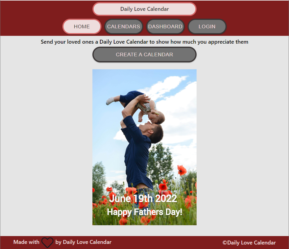 GitHub - JamesHardin02/Daily-Love-Calendar: Show some love to a family member, a friend, or ...