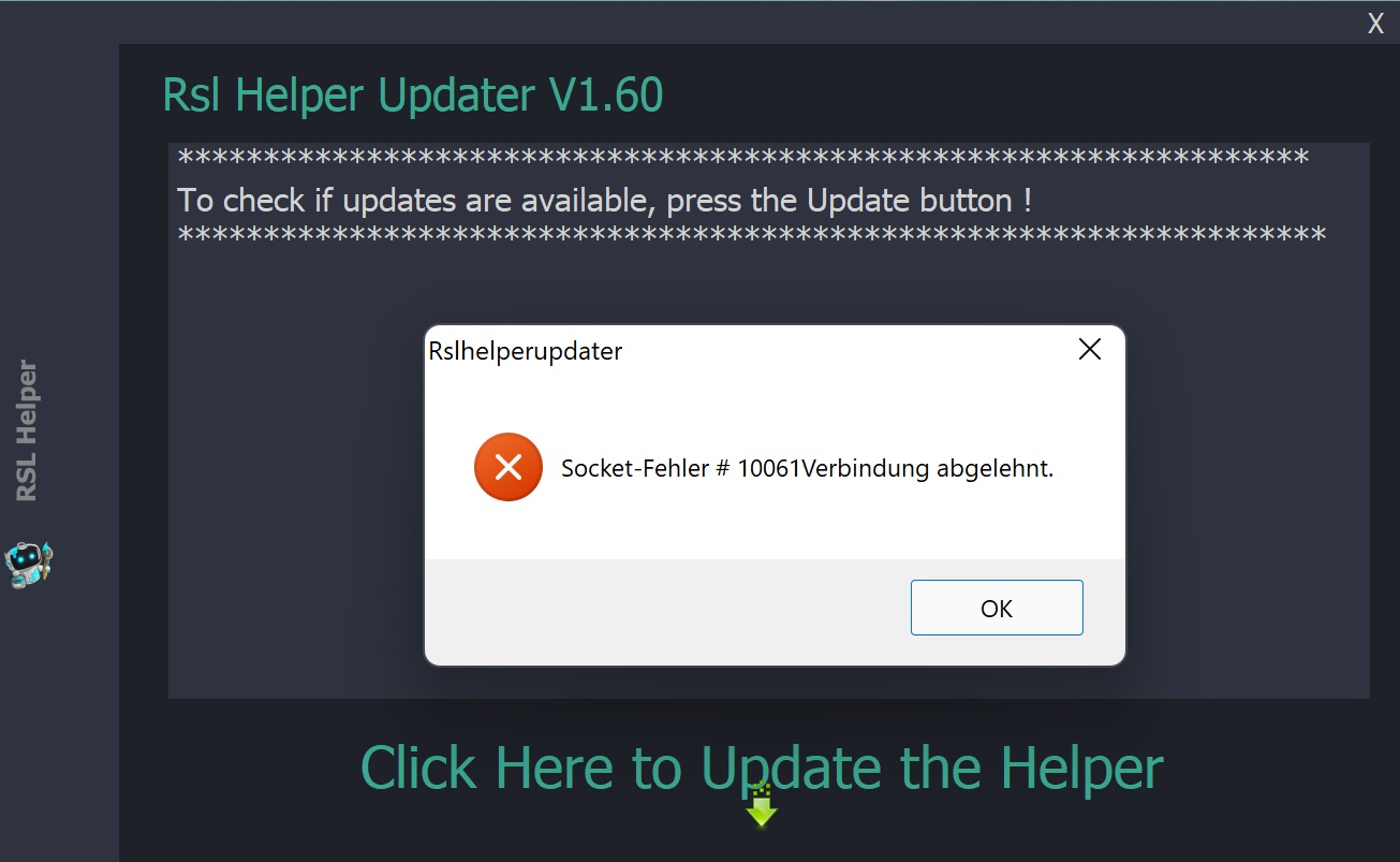 Socket Failure · Issue #274 · FarbstoffRSL/RSL-Helper · GitHub