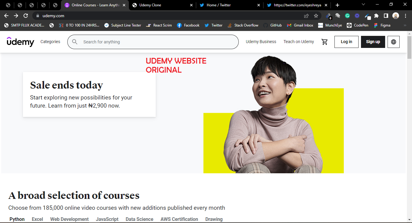 GitHub - Isaac-Franklin/udemy-clone: I took up this personal project geared at improving my FE ...