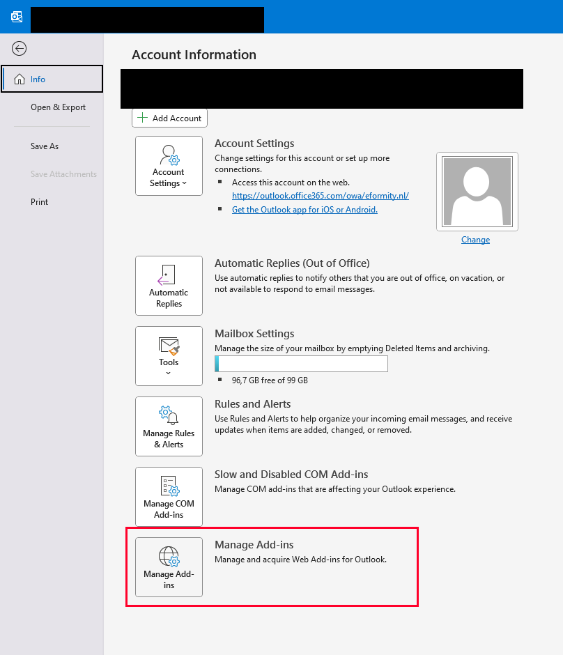 Cannot sideload Outlook web add-ins in current Outlook on the Web - interface has changed again ...