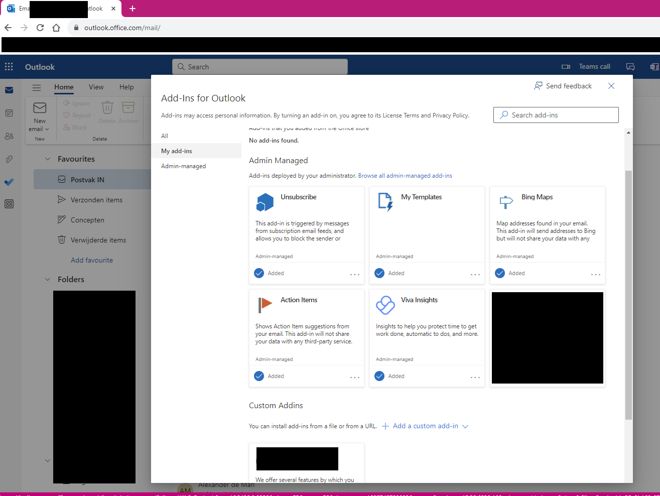 Cannot sideload Outlook web add-ins in current Outlook on the Web - interface has changed again ...