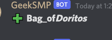 Incorrect username formatting in #smp-chat · Issue #41 · commandgeek/GeekSMP · GitHub