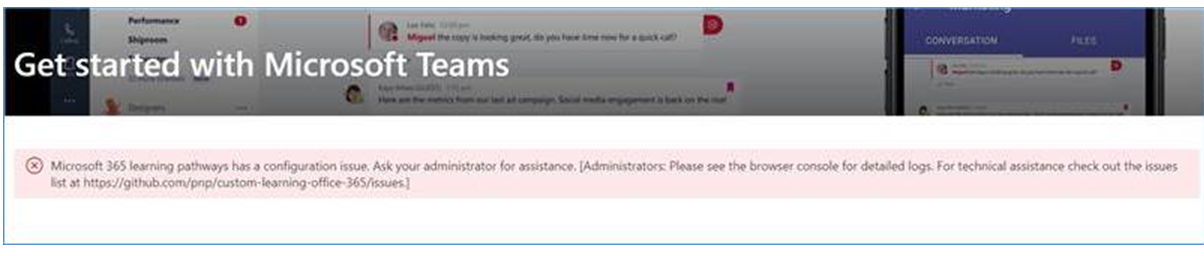 M365 Learning pathways issue- CORS error · Issue #656 · pnp/custom-learning-office-365 · GitHub