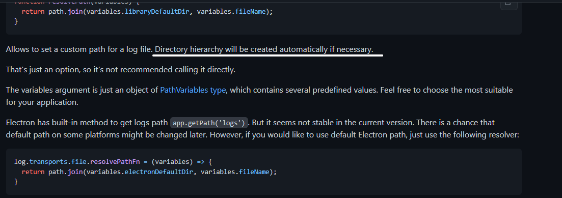 Default Directory · Issue #345 · megahertz/electron-log · GitHub